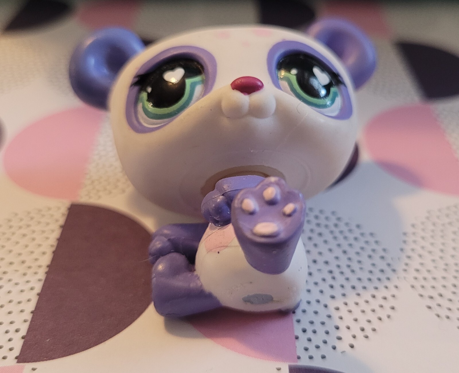 Littlest Pet Shop LPS 558 Purple & White Panda Lavender Heart Eyes | eBay