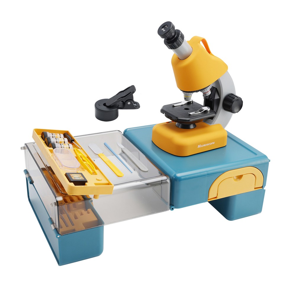 Handheld Microscope LED 100X-1200X Magnification Science Toys Kit Fit ...