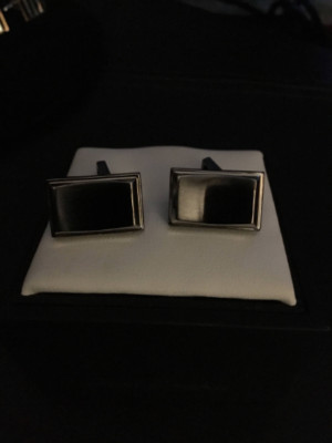 Kenneth Cole Stainless Steel and Hemetite Cufflinks | eBay