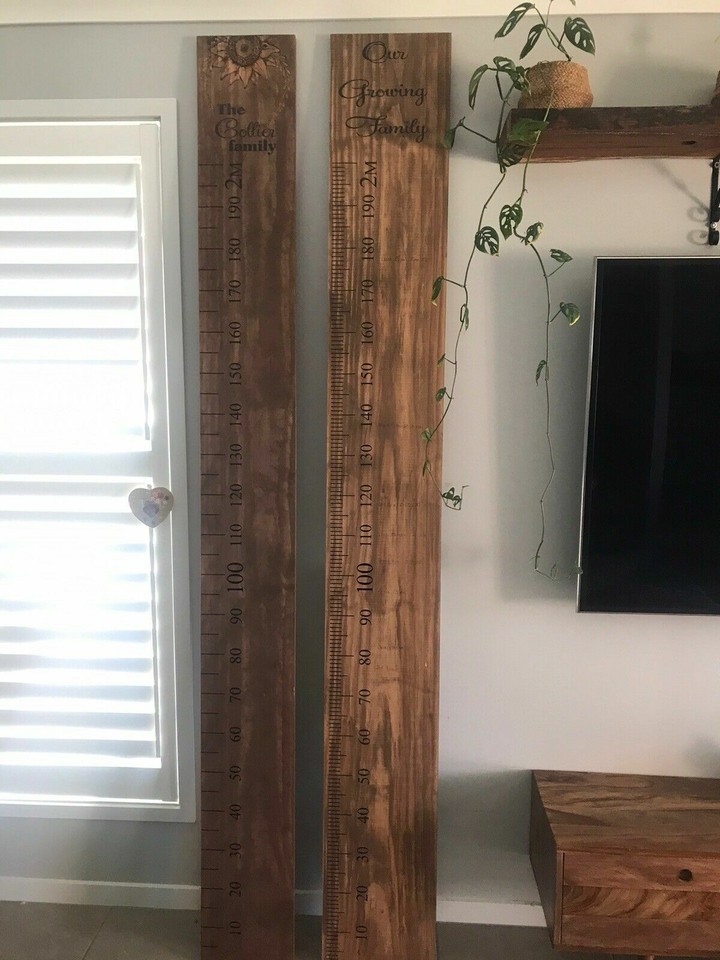 Ruler wall Vinyl decal sticker growth chart DIY wooden vintage height ...