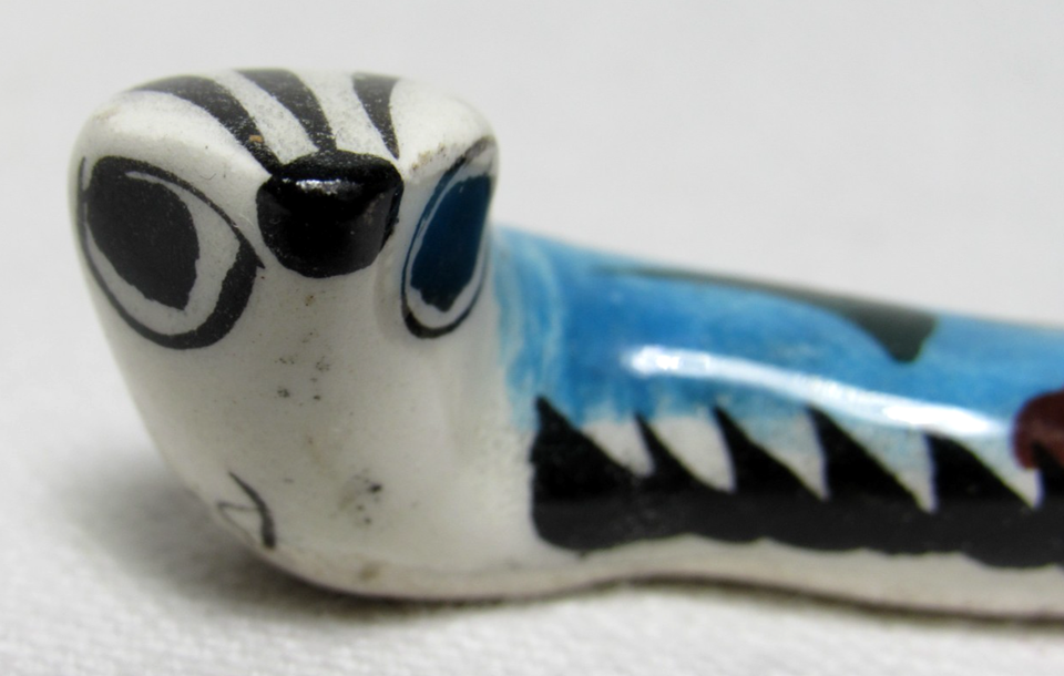 Small Mexican Talavera Pottery Snake / Worm Garden Art Animal Figure 2 ...
