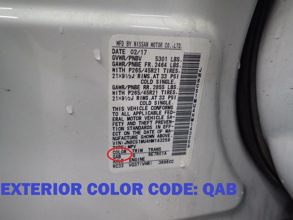 16 17 INFINITI QX70 Right Rocker & Post Bare Metal Body Cut | eBay