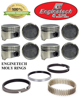 Chevy Chevrolet 305 5.0 Enginetech Dish Top Pistons And Moly Piston ...