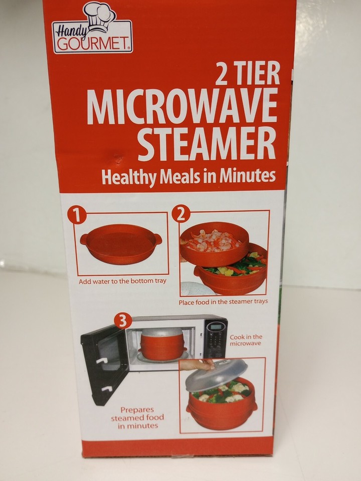 Handy Gourmet 2 Tier Microwave Steamer New In Sealed Box 17874014903| eBay