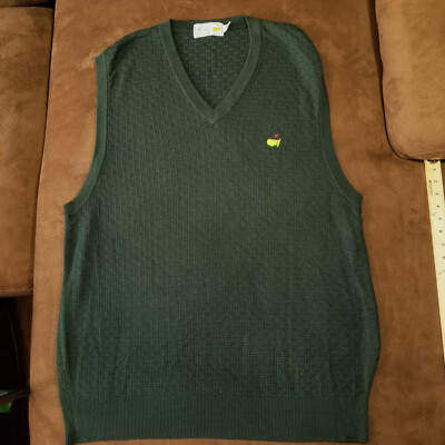 Augusta National Golf Shop Sweater Vest Masters Green 100% Silk Large ...
