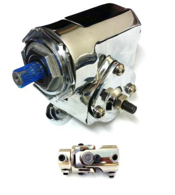 CHROME Ford T-Bucket Style Reversed Corvair Steering Box 20:1 Ratio + U ...