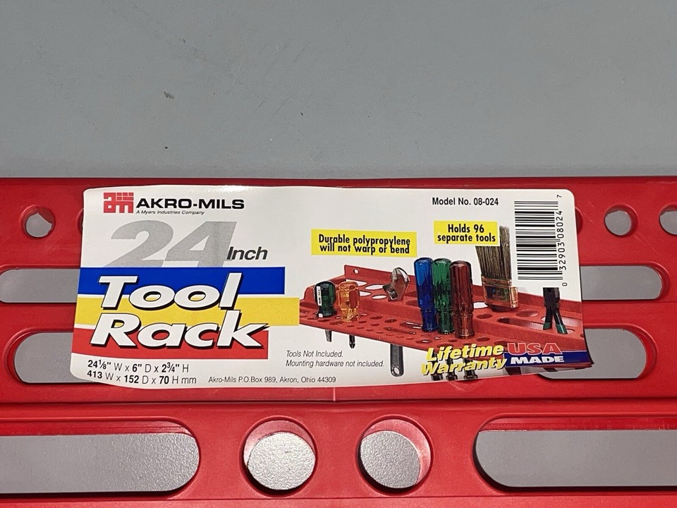 2 New Akro-Mils 24” Tool Rack Organizer 08-024 - HOLDS 96 TOOLS | eBay