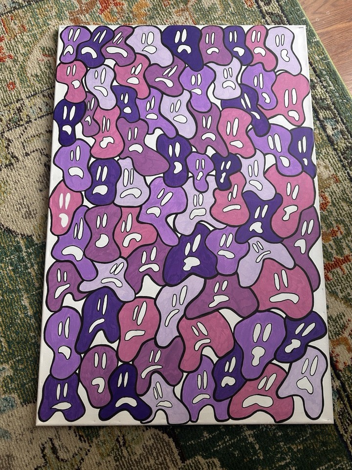 Crowd Studies – Violet Ghouls | Original Acrylic Painting 24x36 Canvas ...