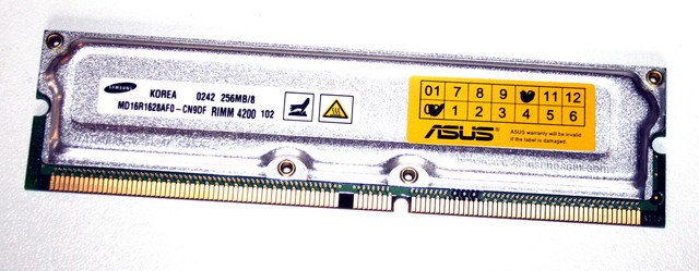 256 MB 232-pin RDRAM Rambus non-ECC PC1066 RIMM 'Samsung MD16R1628AF0 ...