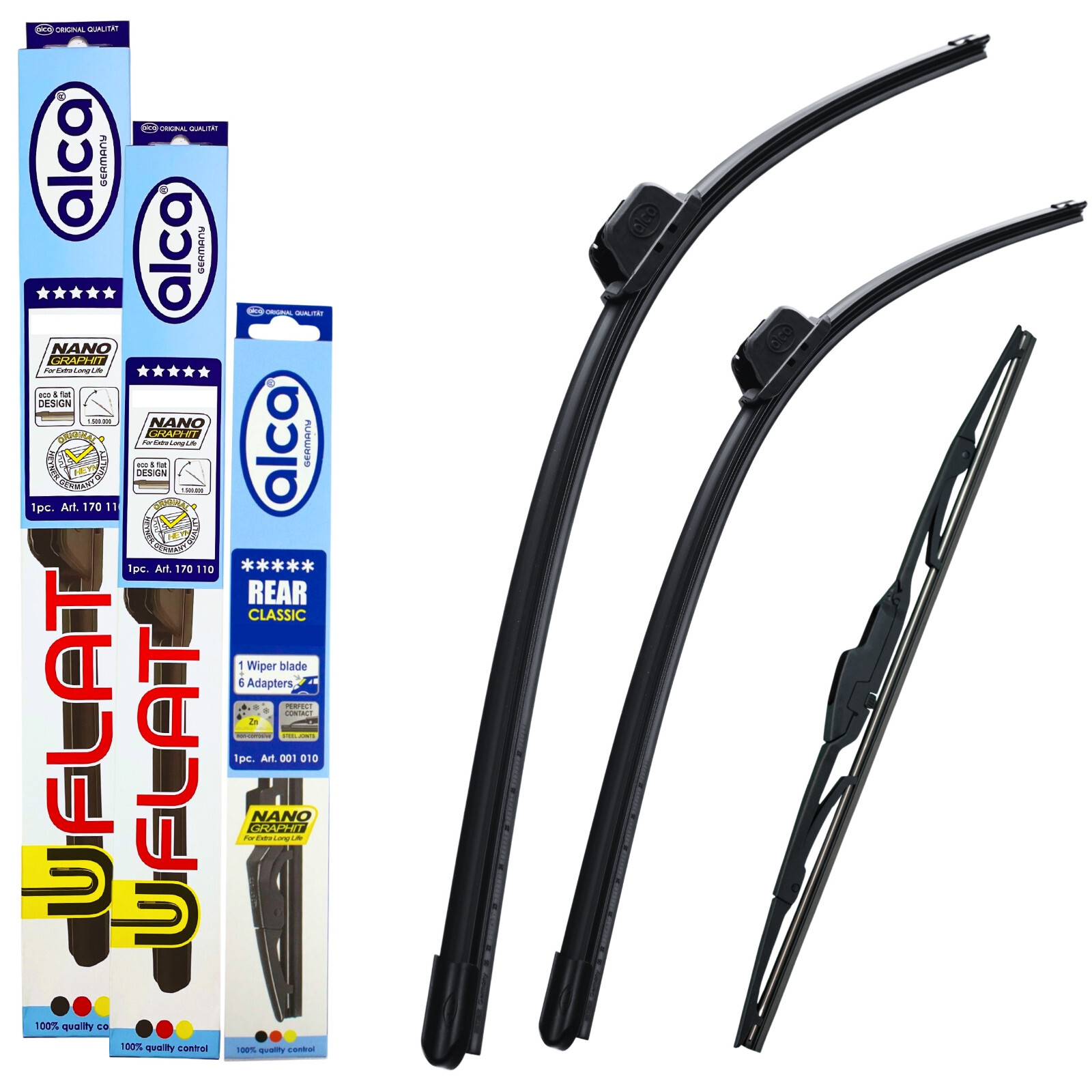 alca Flat Set Front & Rear Wipers For Jeep Compass 2017-2020 ...