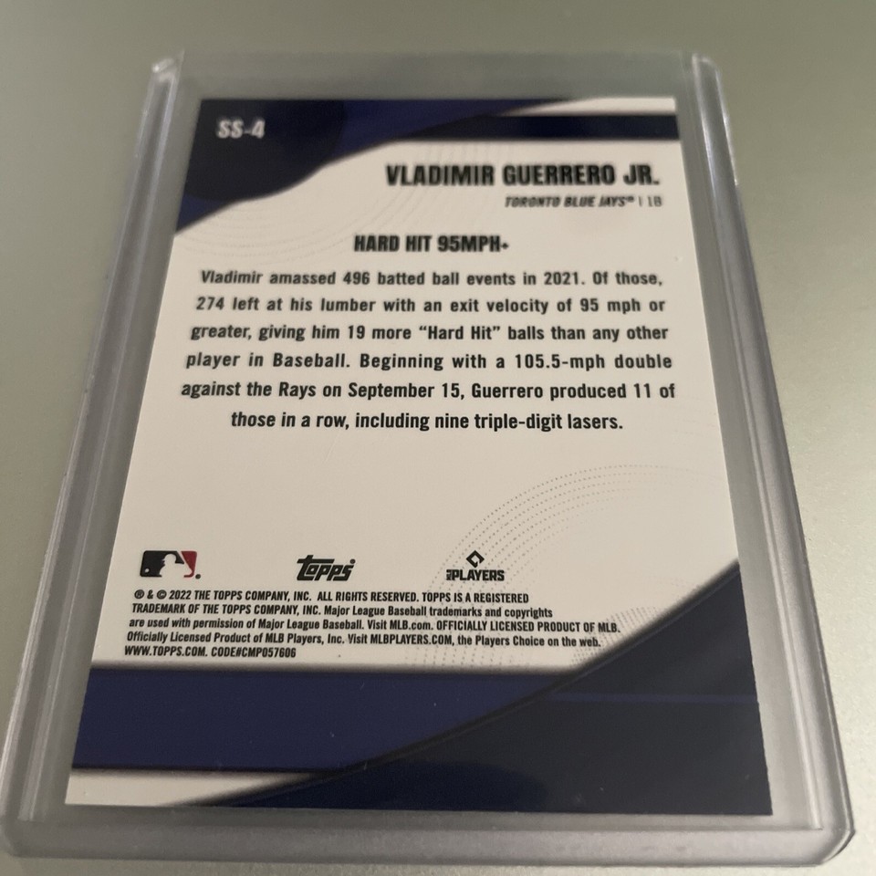 2022 Topps UK Vladimir Guerrero, Jr. "SIGNIFICANT STATISTICS" Insert # ...