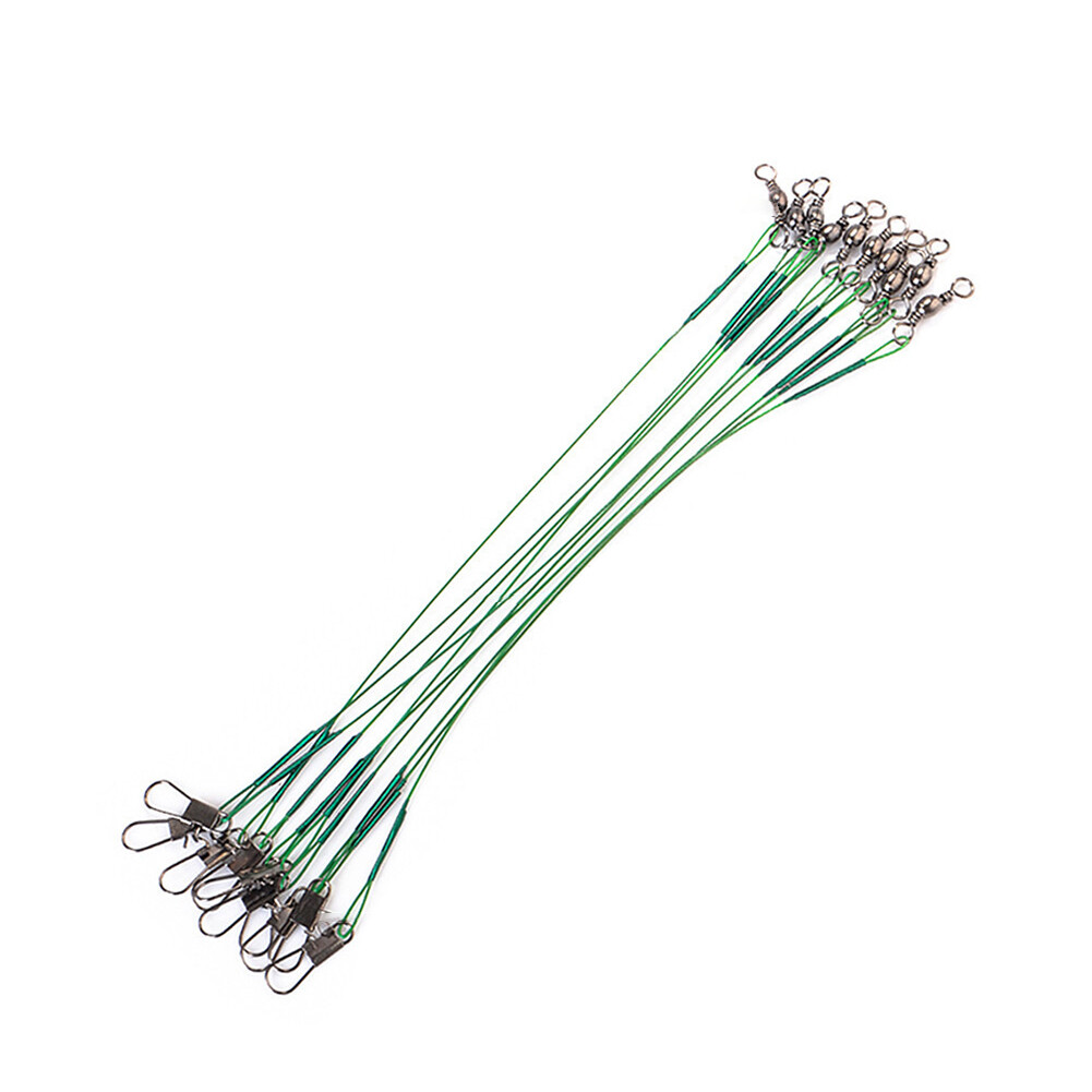 20pcs Anti-bite Fishing Line Lure Trace Rope Wire Leash Swivel (Green ...