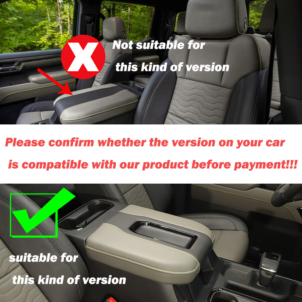 Brown Center Console Lid Cover Armrest Pad For Chevy Silverado/GMC ...