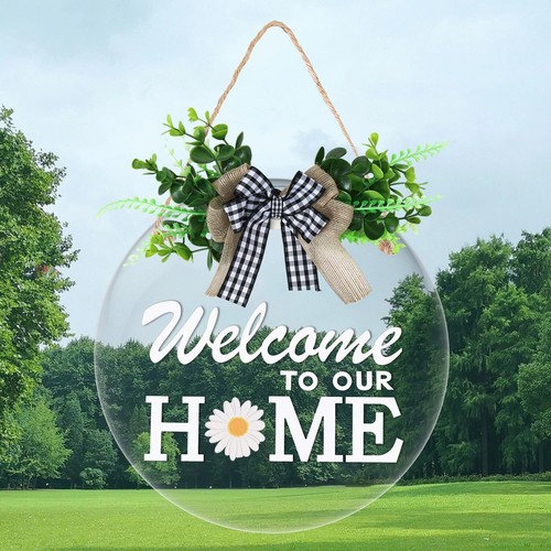 Acrylic Welcome Sign Front Door Decorations Transparent Interchangeable ...