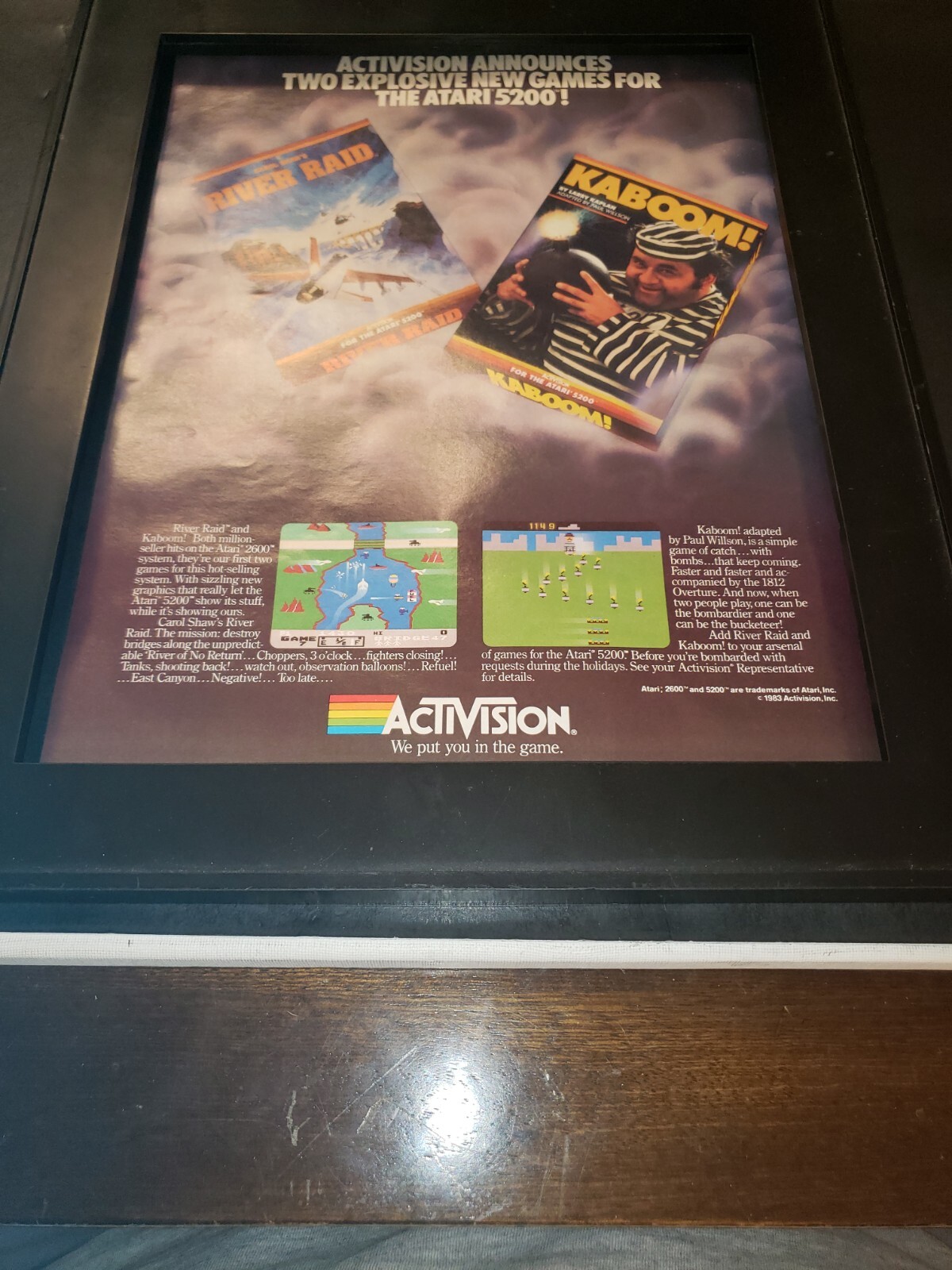 Activision River Raid and Kaboom! Rare Birthday Promo Poster Ad Framed ...