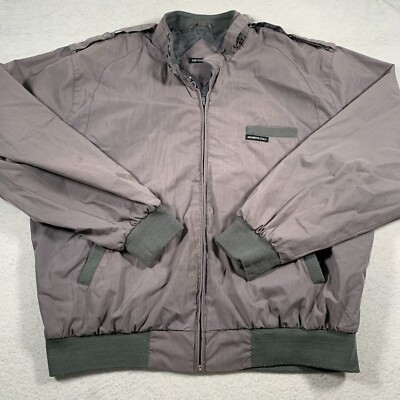 Members Only Bomber Jacket Mens Extra Large Gray Full Zip | eBay