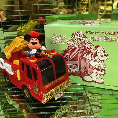 MASUDAYA MICKEY MOUSE FIRE ENGINE WIND UP NEW IN MINT BOX RARE 1983 | eBay