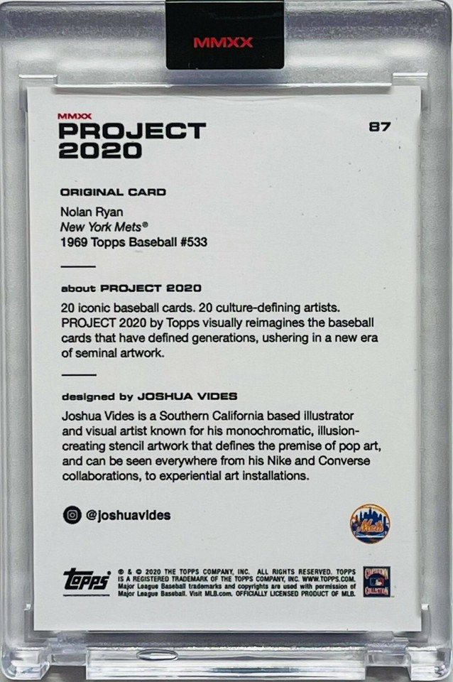 NOLAN RYAN 2020 TOPPS NEW YORK METS FACTORY SLAB UNCIRCULATED w/ COA ...