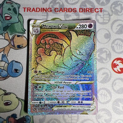 Mewtwo Vstar 079/078 Secret Rainbow Rare-Holo-Pokemon GO-Pokemon Card ...