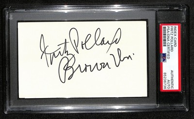 Fritz Pollard CFB HOF Signed/Inscr 3x5 Index Card Brown U. RARE PSA/DNA ...
