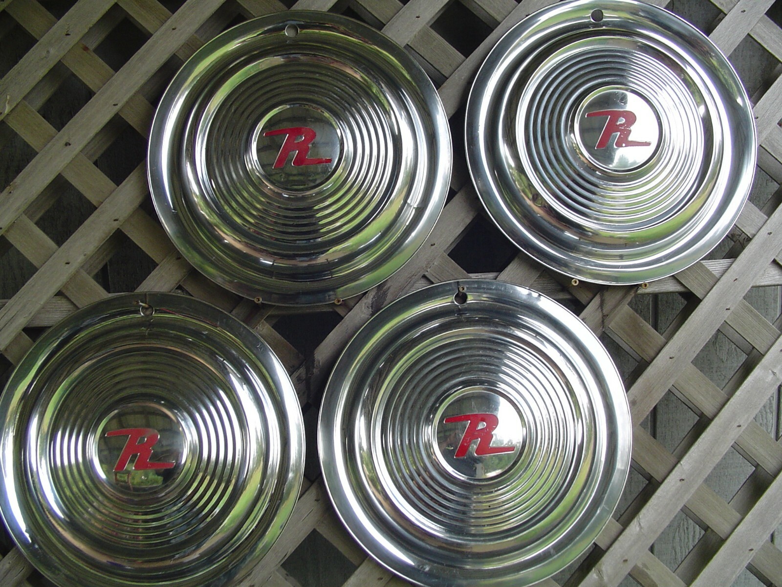 1957 57 NASH RAMBLER 15 IN. HUBCAPS WHEEL COVERS CENTER CAPS ANTIQUE ...