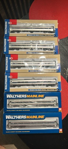 Lot of 6 Amtrak HO Scale Passenger Cars Phase VI Amfleet I Amfleet II ...
