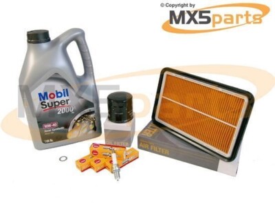 Genuine Mazda Service Kit Oil & Air Filter Spark Plugs Mobil Oil MX5 ...
