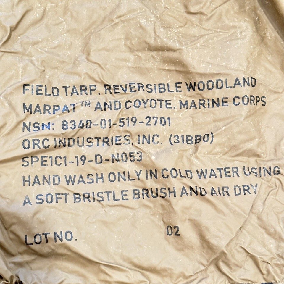 USMC MARPAT Woodland Reversible Field Tarp Hasty Shelter Tarpaulin USGI ...