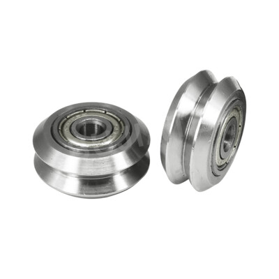 V Groove Sealed Ball Bearings Metal Roller V Groove Guide Pulley ...