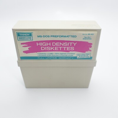 Vintage Tandy 26-451 3.5" Floppy Disk Plastic Storage Box Tan Color | eBay