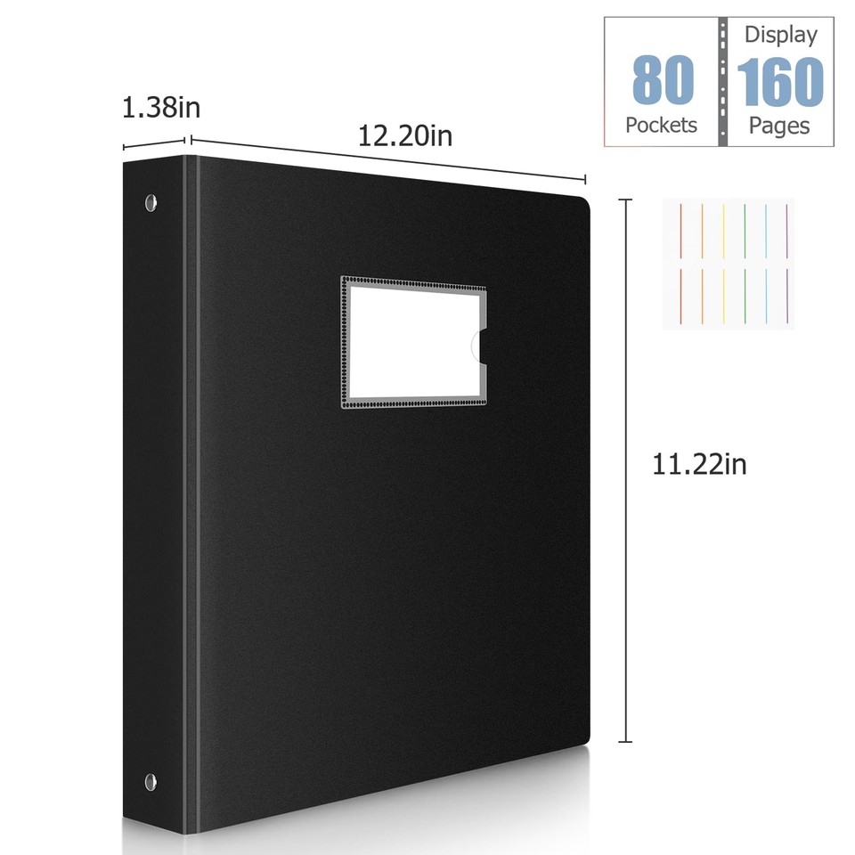 80-Pocket Binder with Plastic Sleeves for Letter/A4 Size11" x 8.5 ...