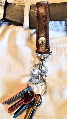 NEW Authentic OSTRICH SKIN Original unisex keyring KEY FOB zipper pull ...