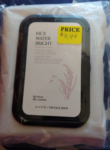 THE FACE SHOP RICE WATER BRIGHT CLEANSING FACIAL WIPES ( 50 WIPES )BY ...