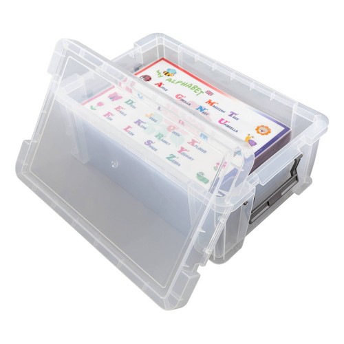 5 Litre Clear Plastic Storage Box Stackable Space Saving Container Clip ...