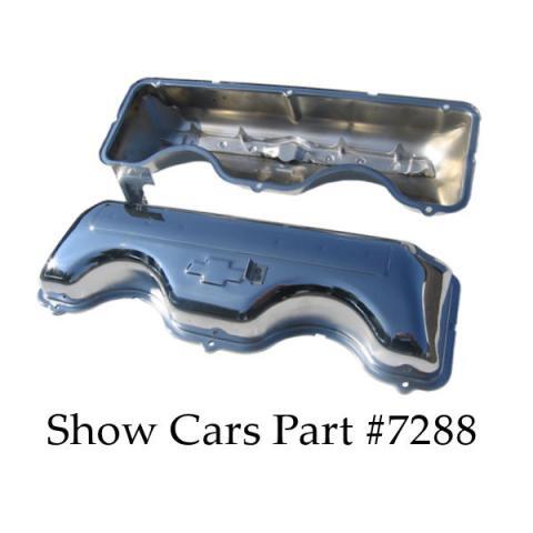 64,65 CHROME VALVE COVERS 409 CHEVY CHEVROLET IMPALA BEL AIR WITH ...