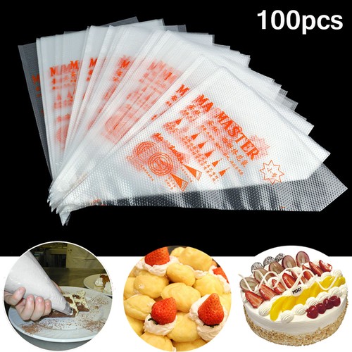 100pcs Disposable Bags for Piping Icing Cream Pastry Cake Decoration ...
