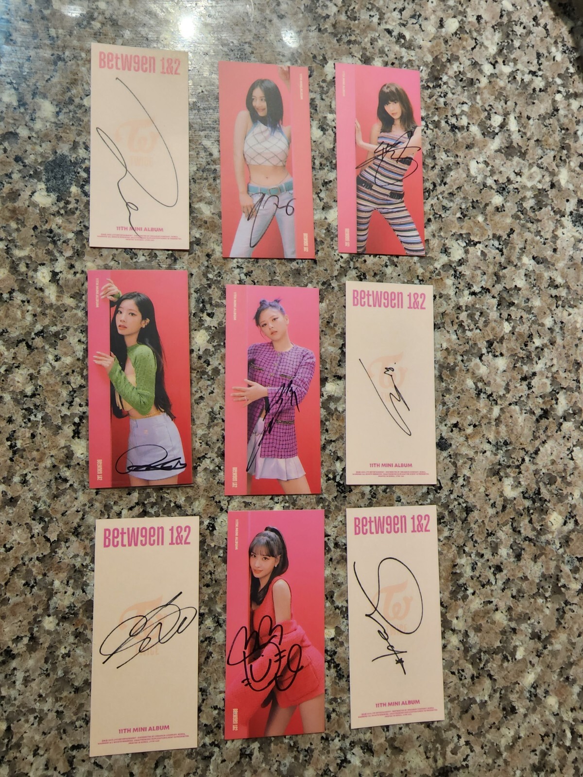 TWICE Between 1&2 Signed Bookmark Complete Full Set OT9 USA Exclusive ...