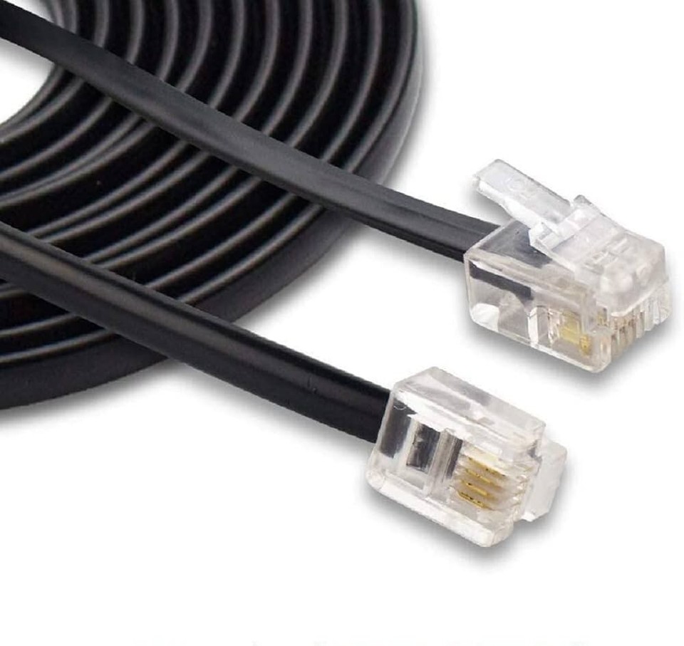 RJ11 to RJ11 Cable ADSL BT SKY Broadband Modem Internet DSL Land Line ...