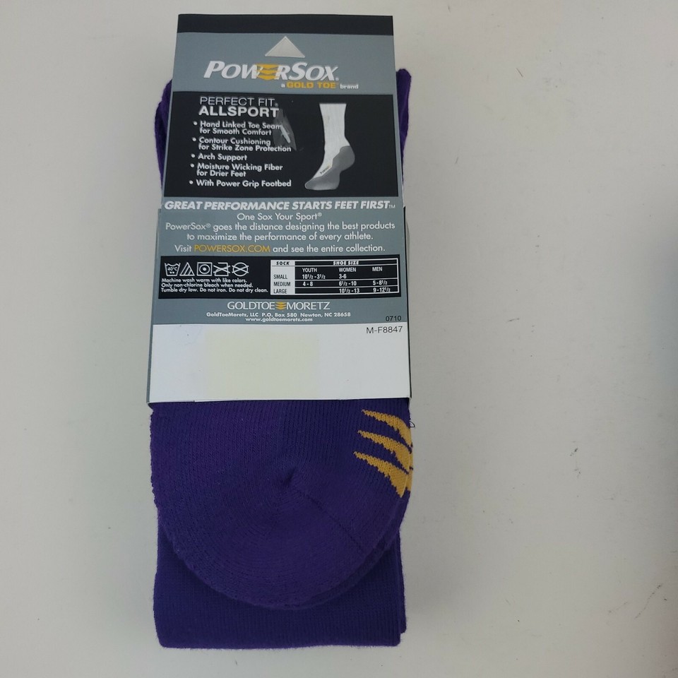 Gold Toe Powersox Pack Of 2 Sox Size Medium perfect fit all sports ...