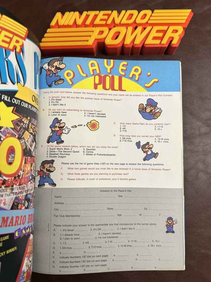 Clean First Nintendo Power Magazine Premier Issue 1 Super Mario 2 ...