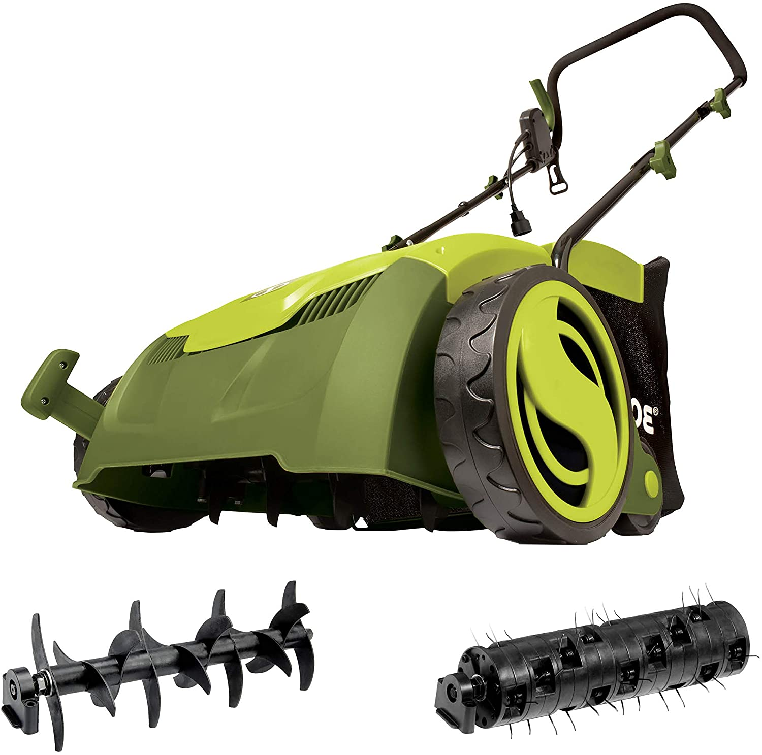 Electric Dethatcher Scarifier Removable Height Adjustable w/ Lawn Bag ...