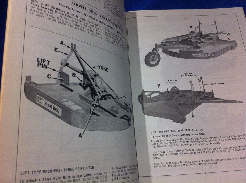 Bush Hog MODEL 305 306 ROTARY CUTTER Operation Assembly Catalog Manual ...