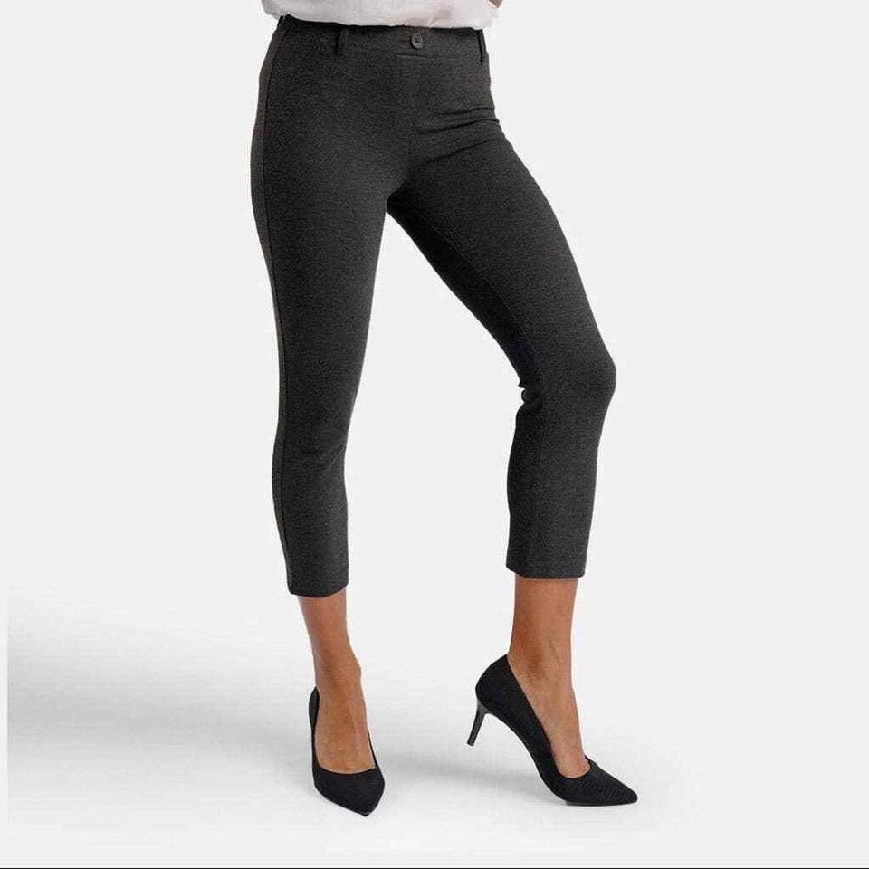 Betabrand Pants Small Charcoal Cropped Leg Capri Trouser Dress Pants ...
