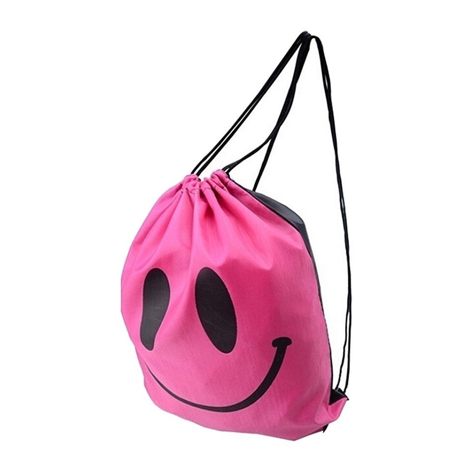 EMOJI Smile Bag Draw string Backpack Back pack unisex school US Seller ...