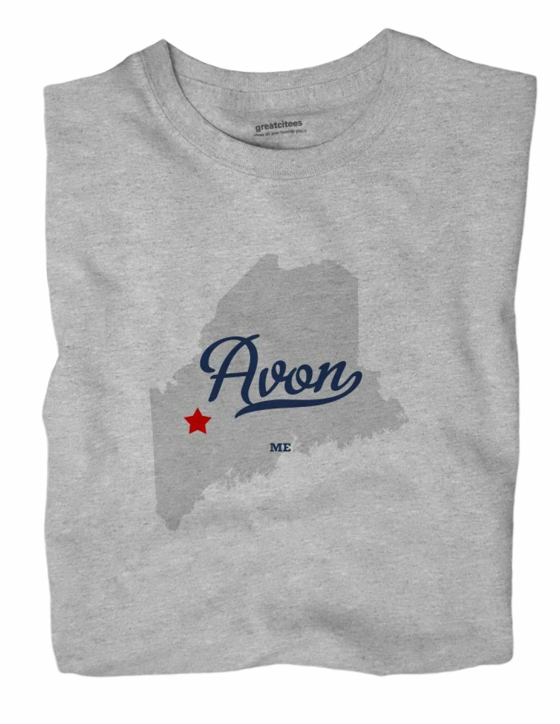 Avon Maine ME T-Shirt MAP | eBay