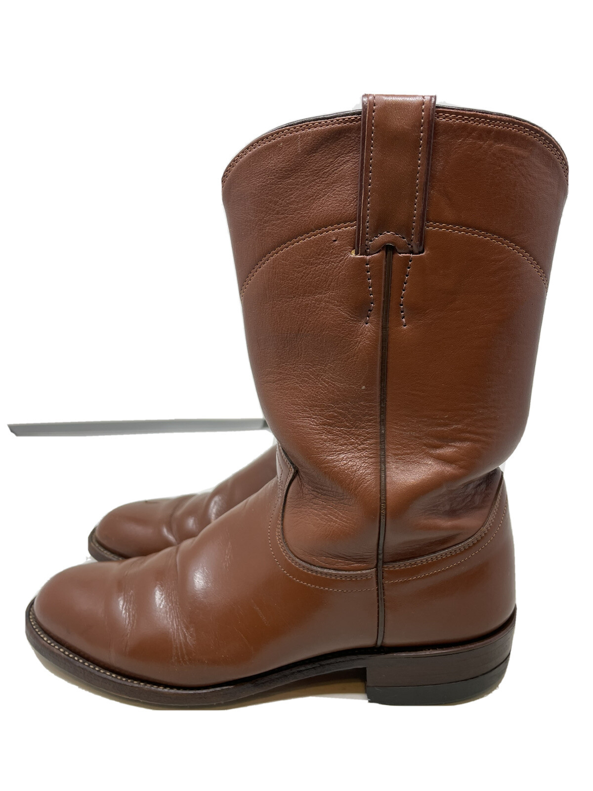 Justin Vintage Brown Western Cowboy Roper Boots Leath… - Gem