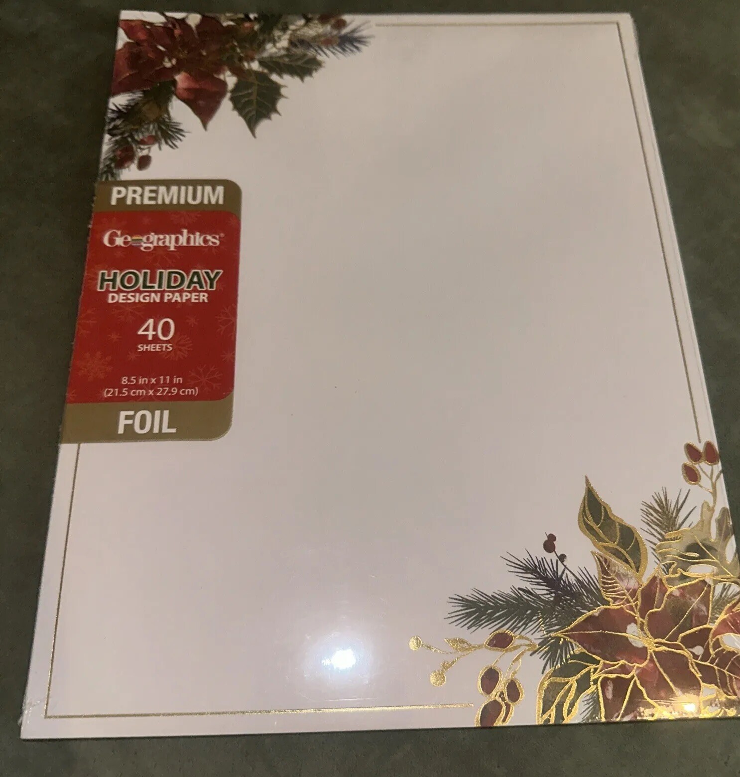 40 SEALED GEOGRAPHICS Premium Foil Accents HOLIDAY DESIGN PAPER ...