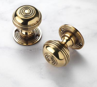 Aged Brass Bloxwich Mortice Rim Door Knobs Knob Pair Set Antique Internal | eBay UK