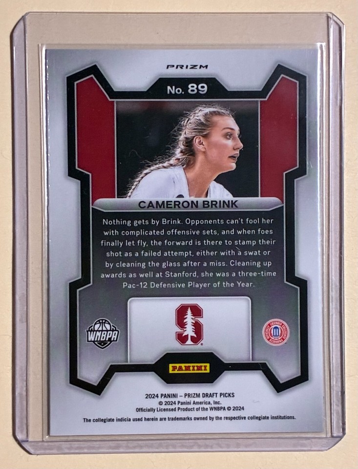 Cameron Brink 2024 Panini Prizm Draft Picks Base Prizm #89 (RC) | eBay