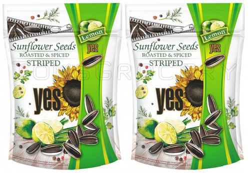 2 YES LEMON Flavor Spiced Roasted Sunflower Seeds European Snacks 150g ...